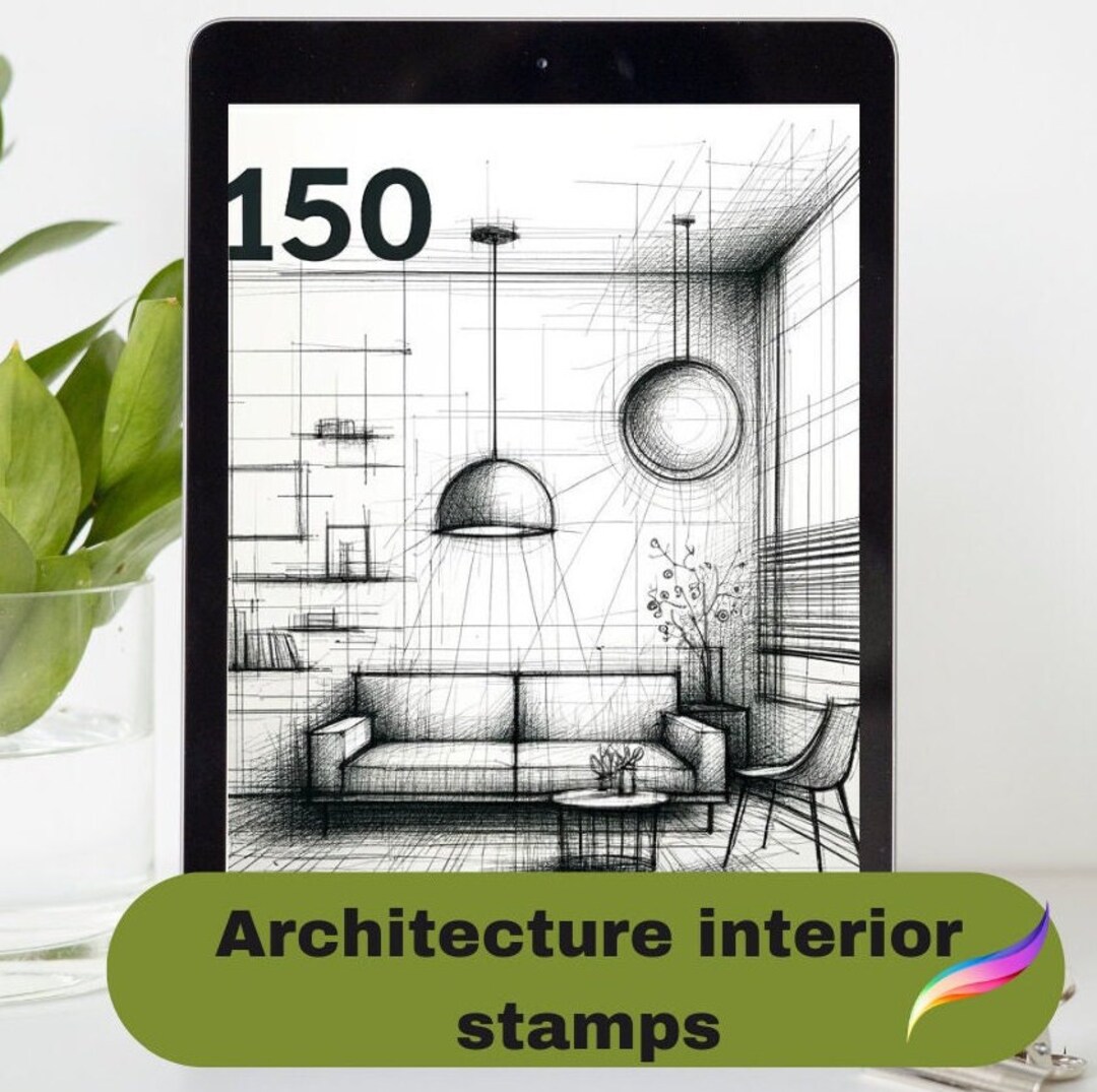 150 Architectural Interior Design Stencils for Procreateprocreate Stamp ...