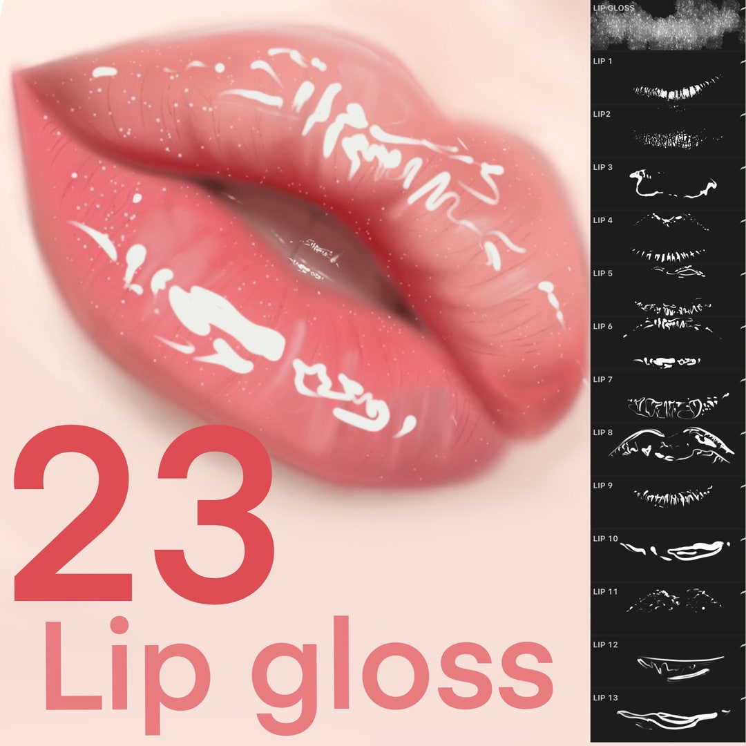 Lip Brushes For Procreatestamp Brushes For Procreateglossy Lips Etsy