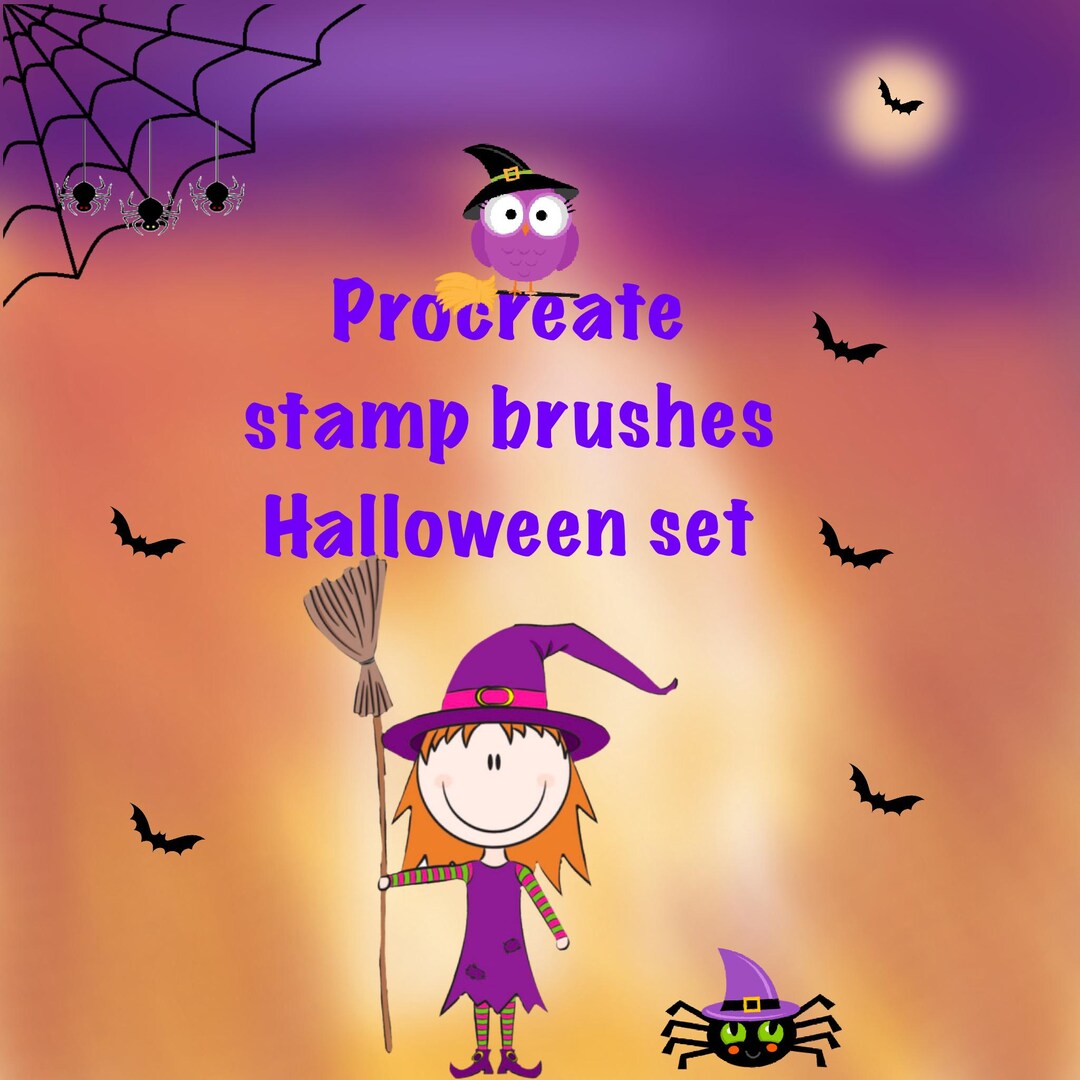 30 Halloween Procreate Stamp Brushes Set - Etsy
