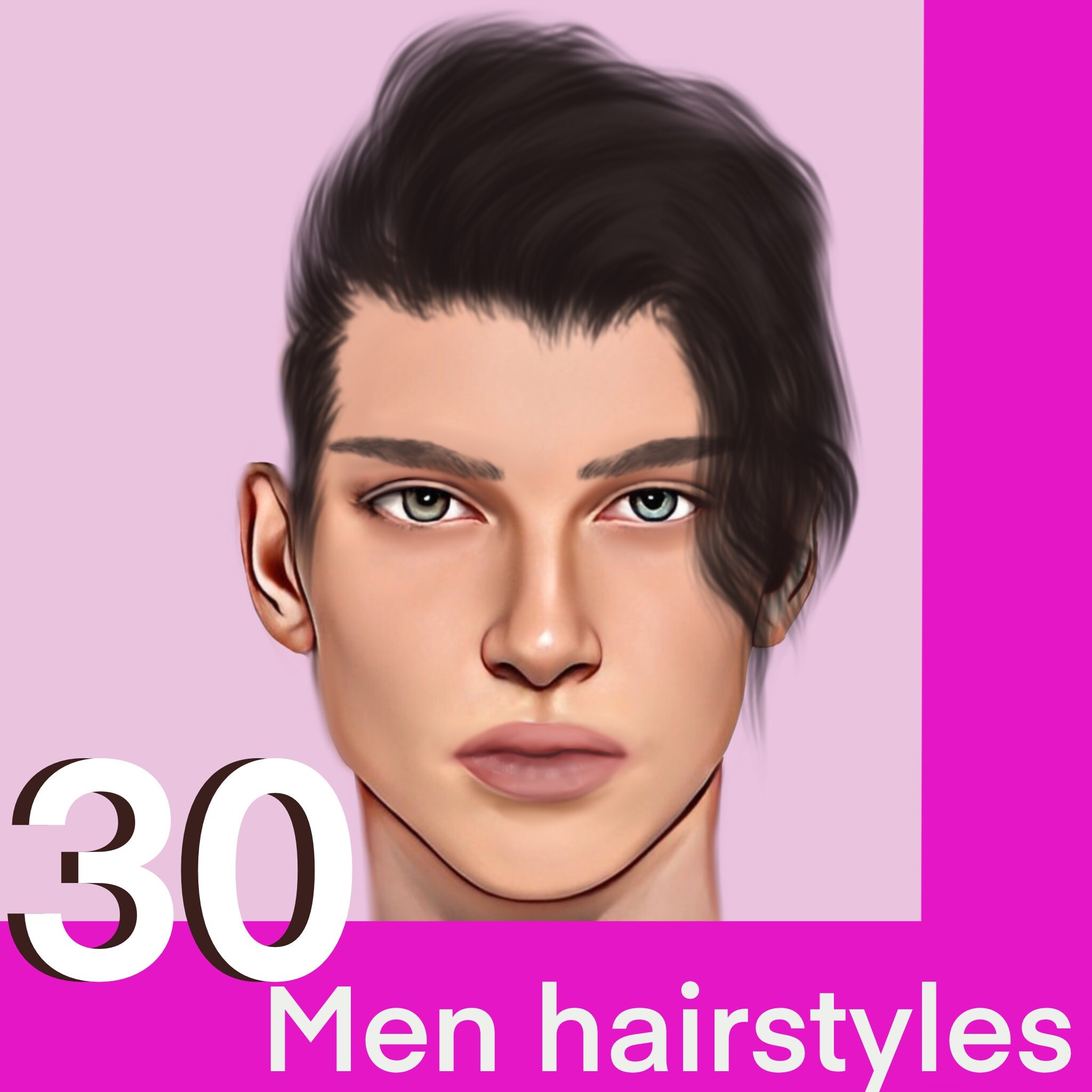 Procreate Men Hairstyles, Hair Stamp Brush, Proceeate Brushes, Men Hair ...