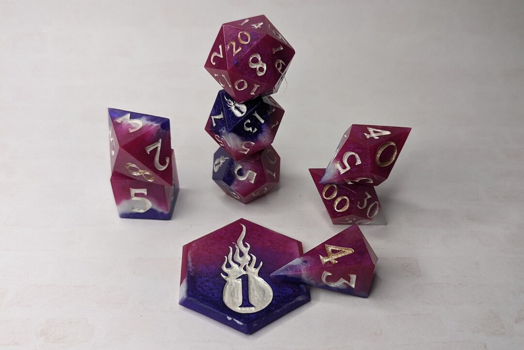 Clouds in the Ether - Handmade 9 Piece RPG Sharp Edge Dice Set - Etsy