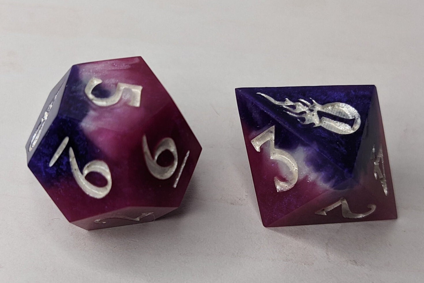 Clouds in the Ether - Handmade 9 Piece RPG Sharp Edge Dice Set - Etsy