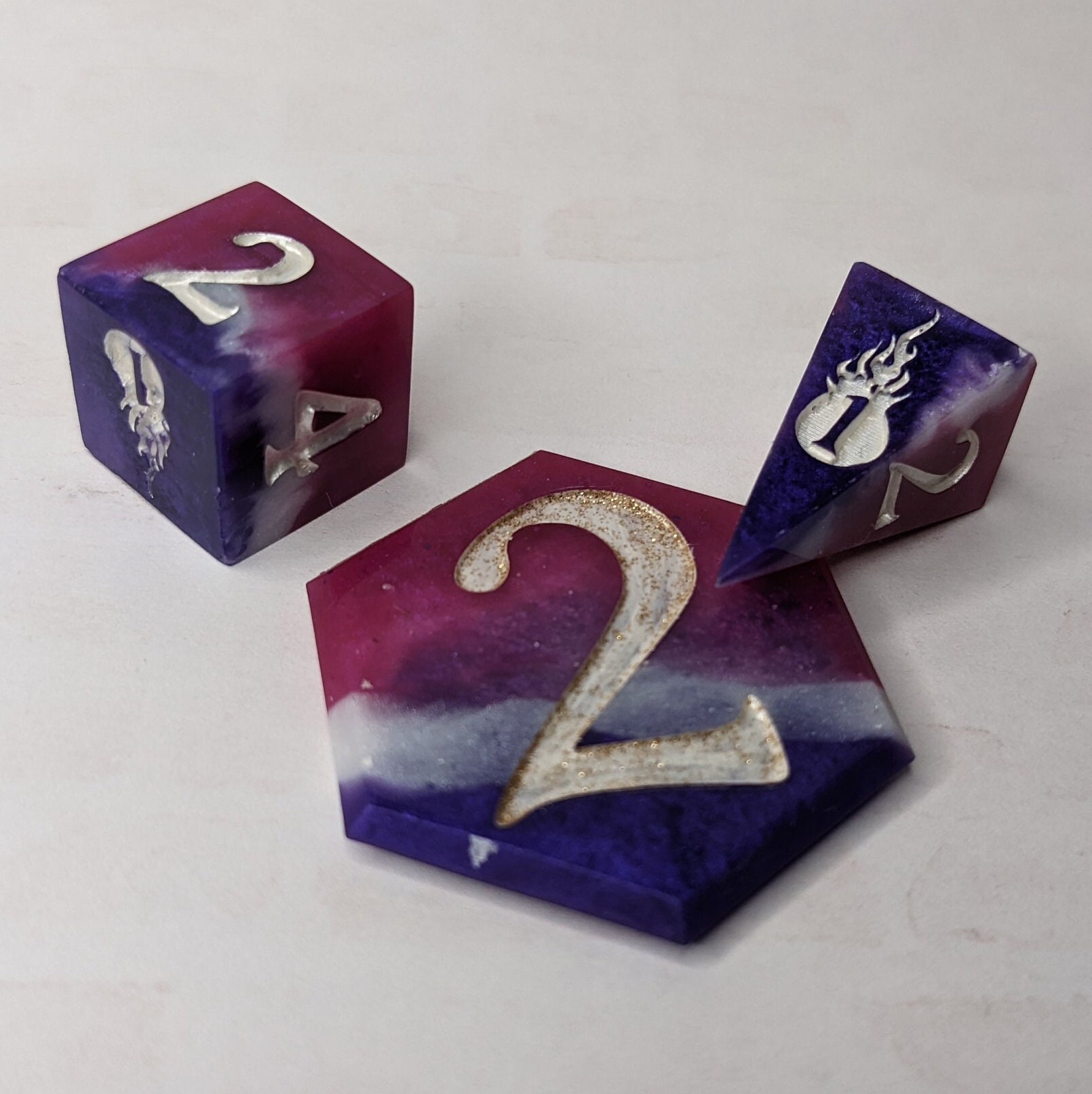 Clouds in the Ether - Handmade 9 Piece RPG Sharp Edge Dice Set - Etsy