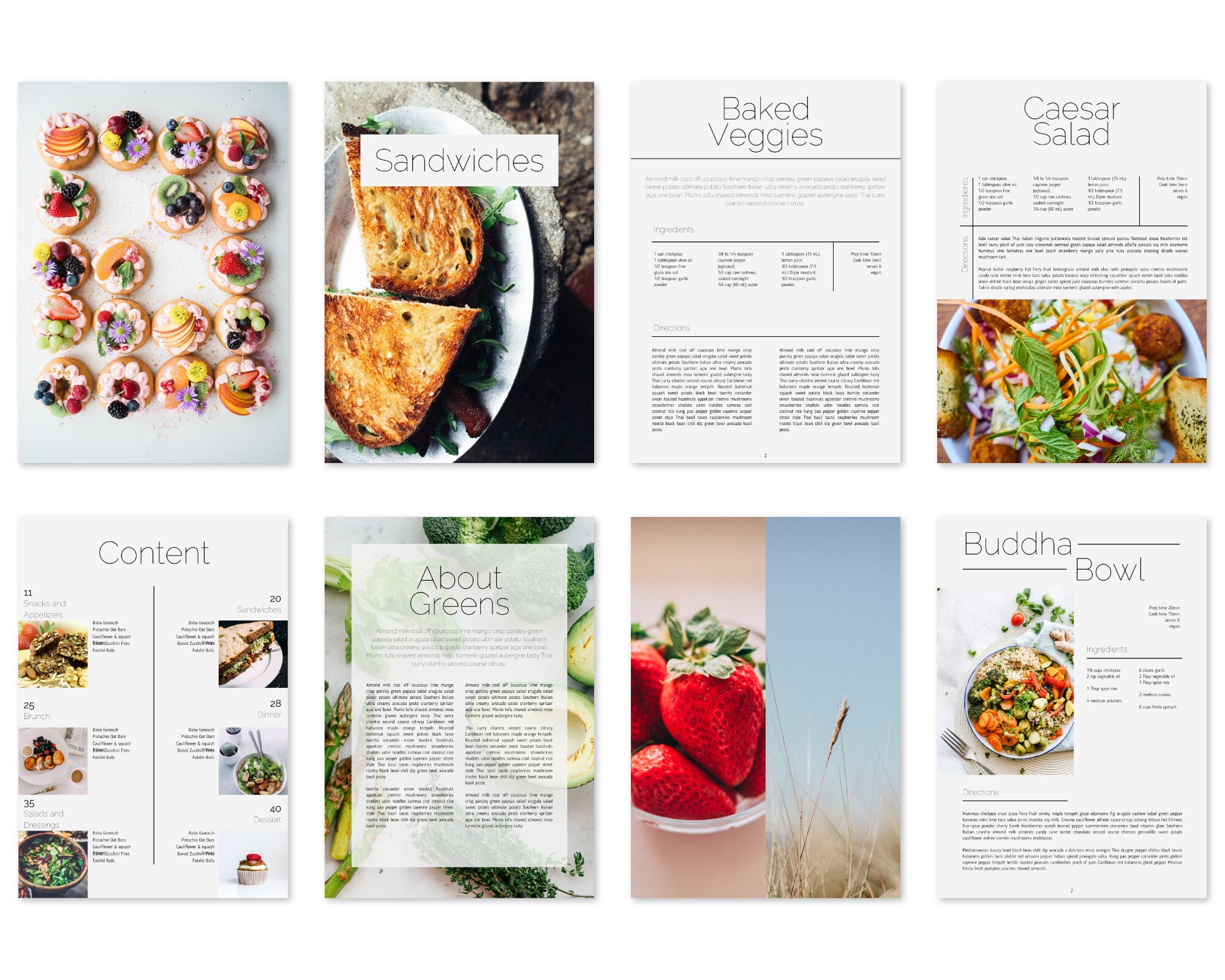 Minimal Cookbook Recipe Template for Canva | Modern Aesthetic Recipe ...