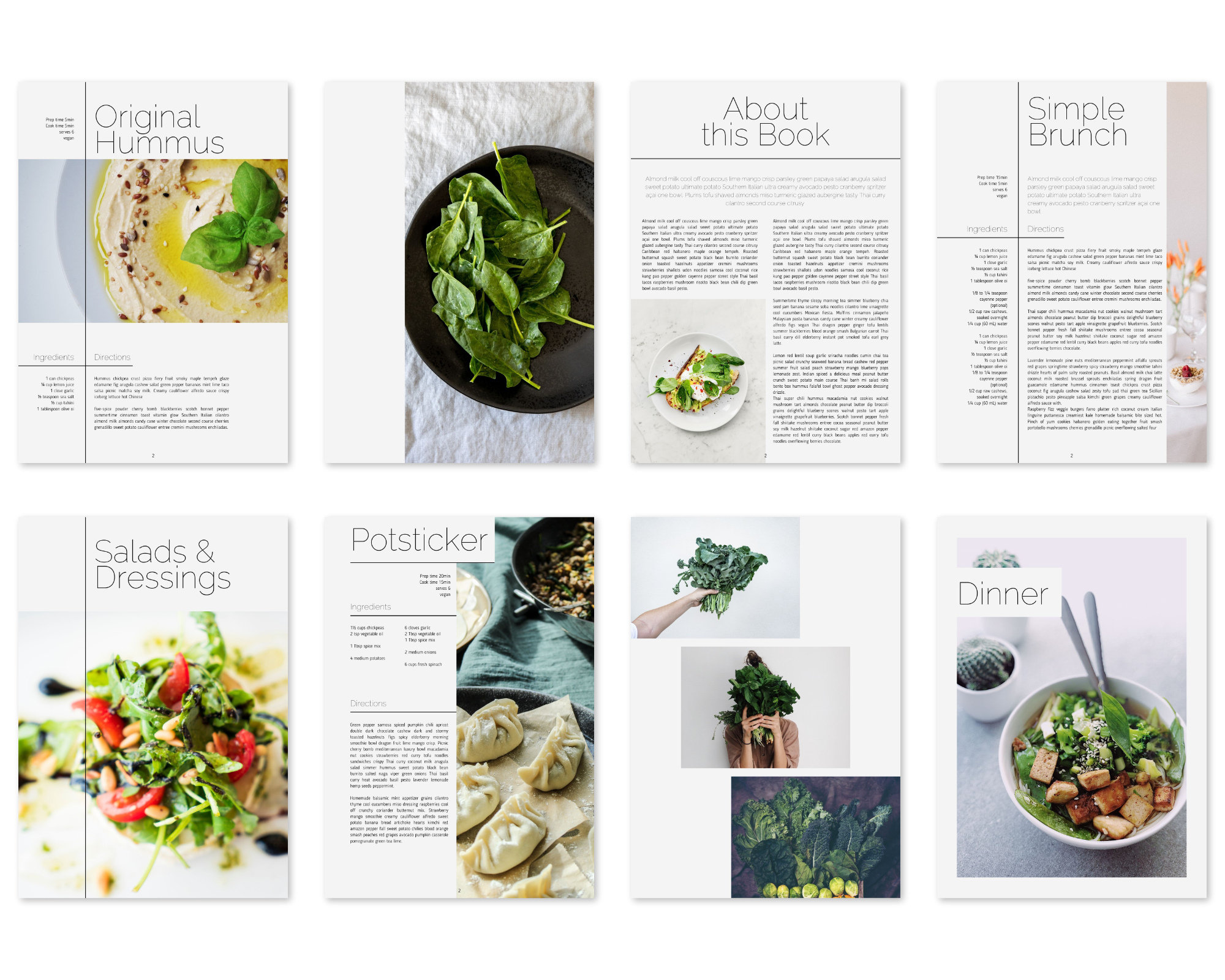 Minimal Cookbook Recipe Template for Canva | Modern Aesthetic Recipe ...