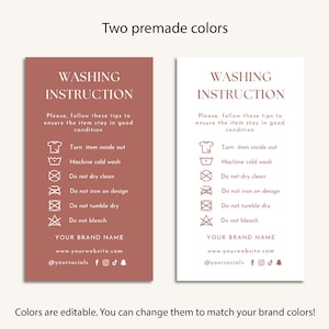 Washing Instruction Card Template, DIY Wash Care for HVT T-shirts ...