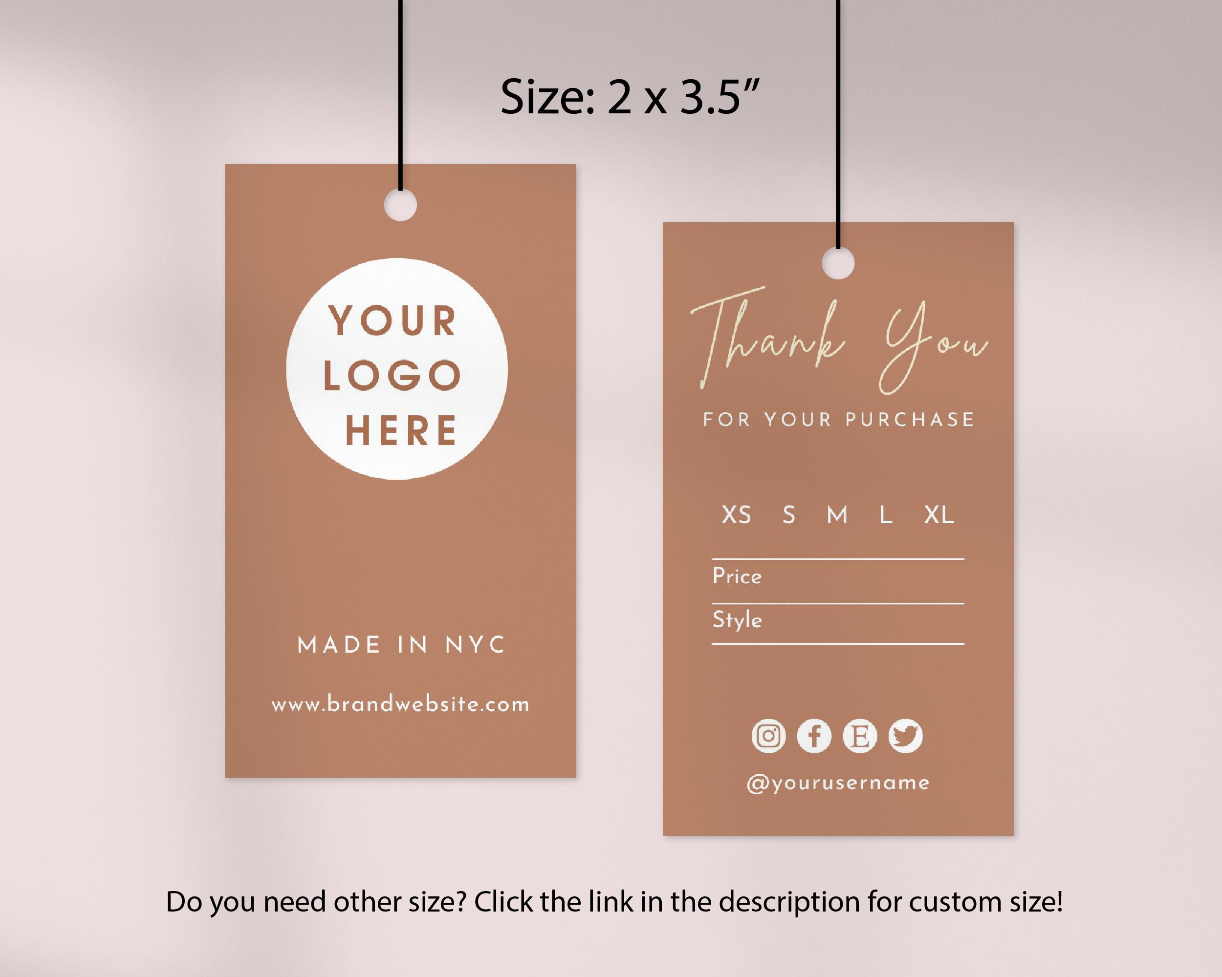 Price Tag Template for Clothing, Boutique Hang Tag Label, Editable ...