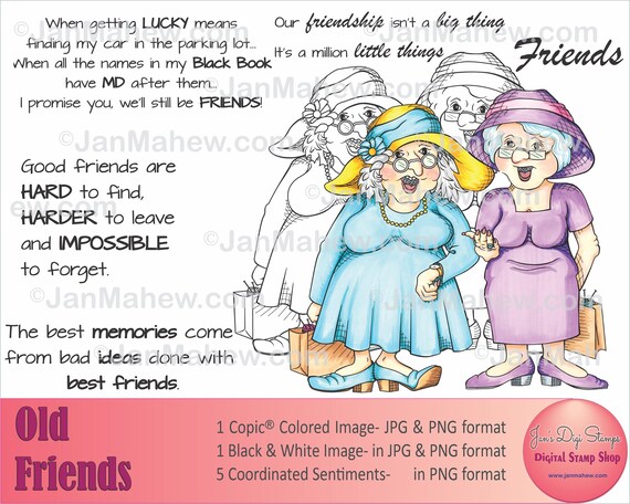 Old Friends Digital Stamp Set Instant Digital Download - Etsy