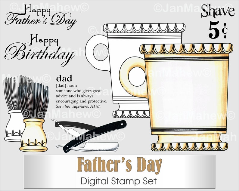 Father's Day Digital Stamp Set Instant Digital Download - Etsy
