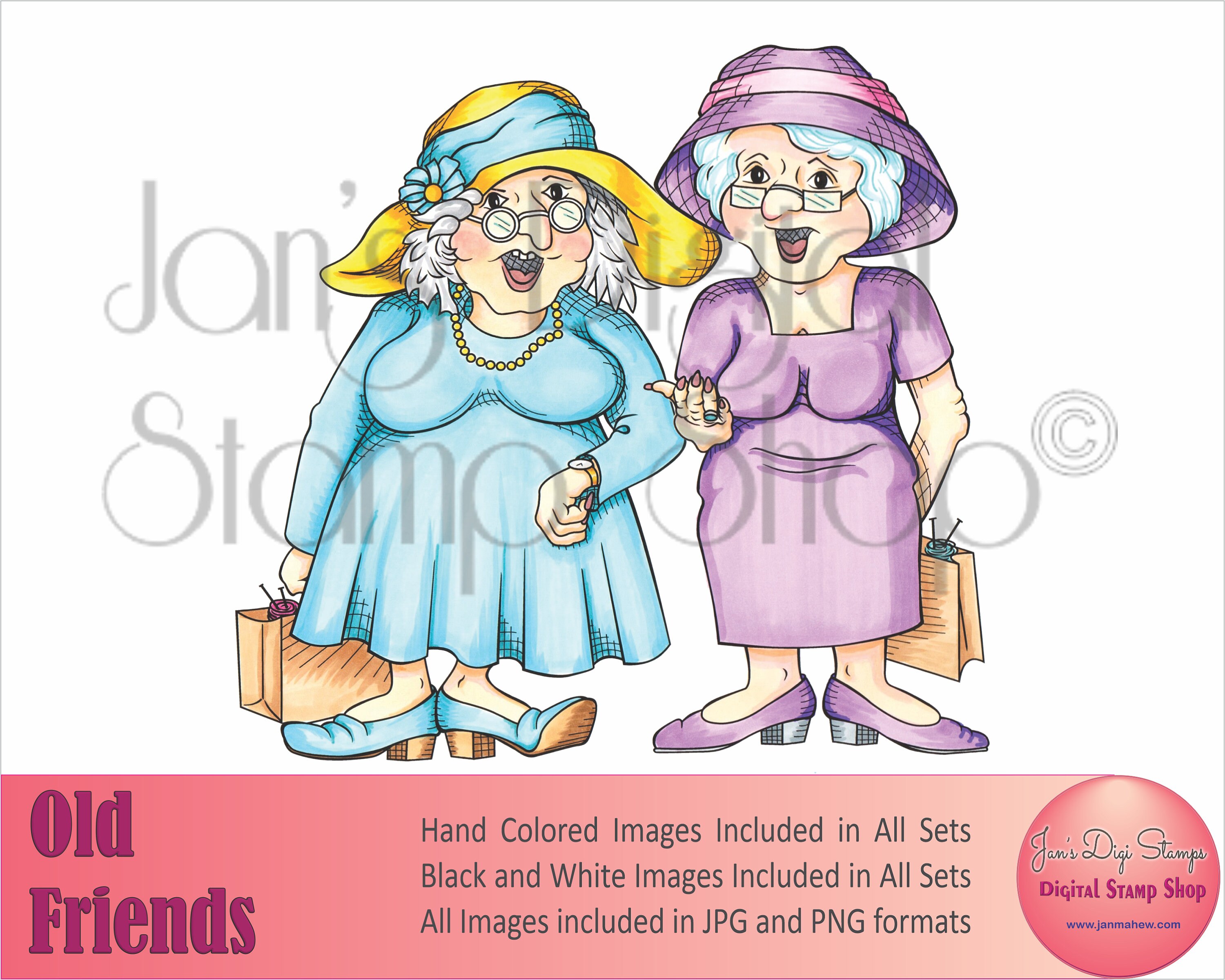 Old Friends Digital Stamp Set Instant Digital Download - Etsy