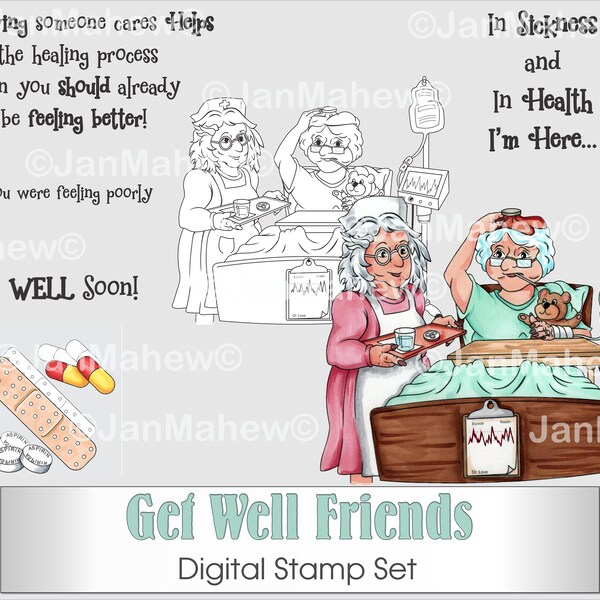 Get Well Stamps - Etsy
