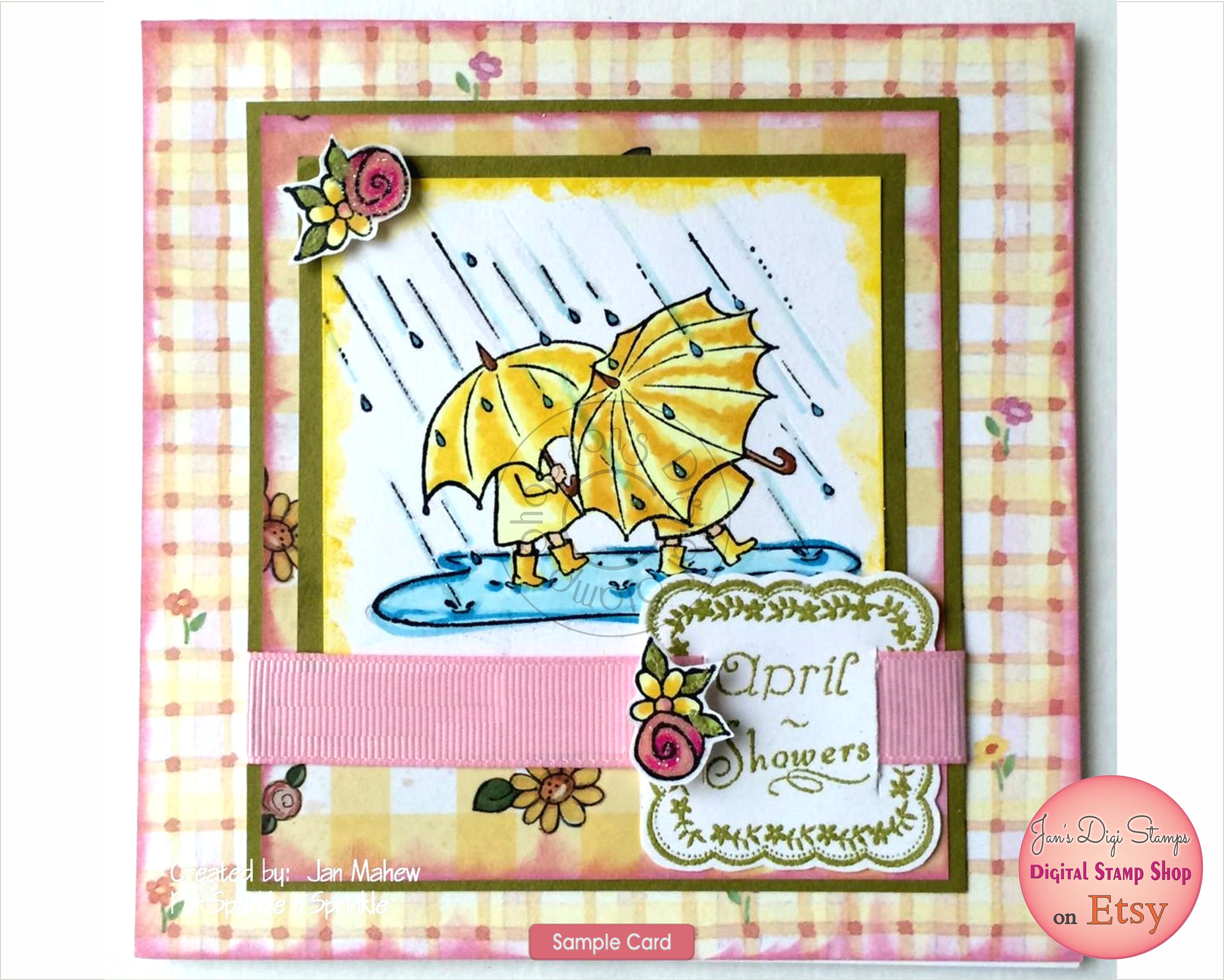 April Showers Digital Stamp Set Instant Digital Download - Etsy
