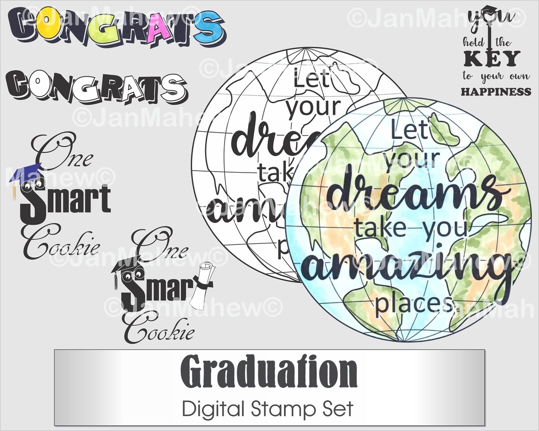 Graduation Digital Stamp Set Instant Digital Download - Etsy