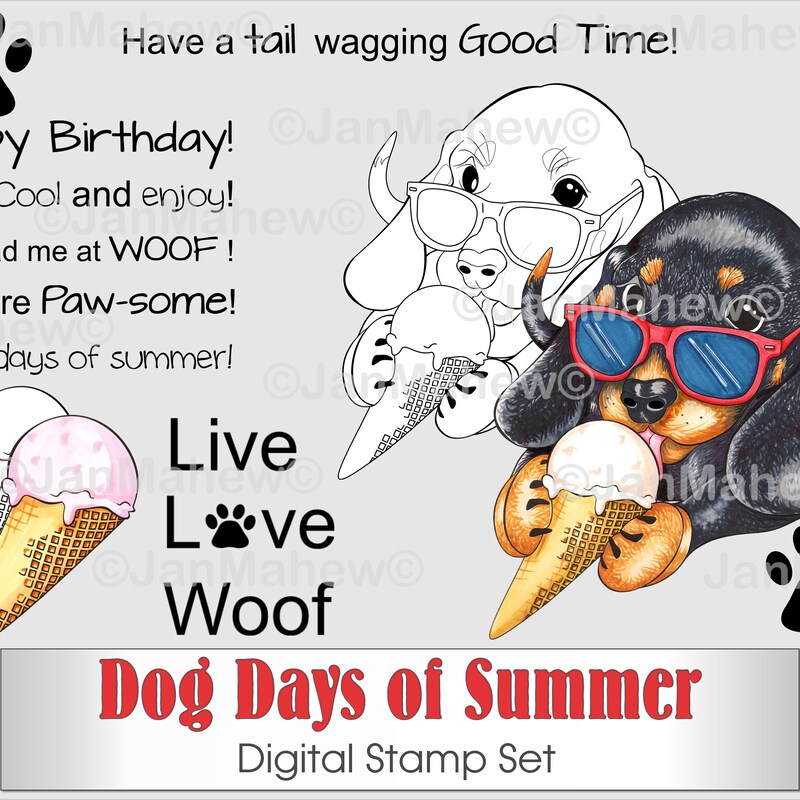 Dog Days of Summer Clipart - Etsy