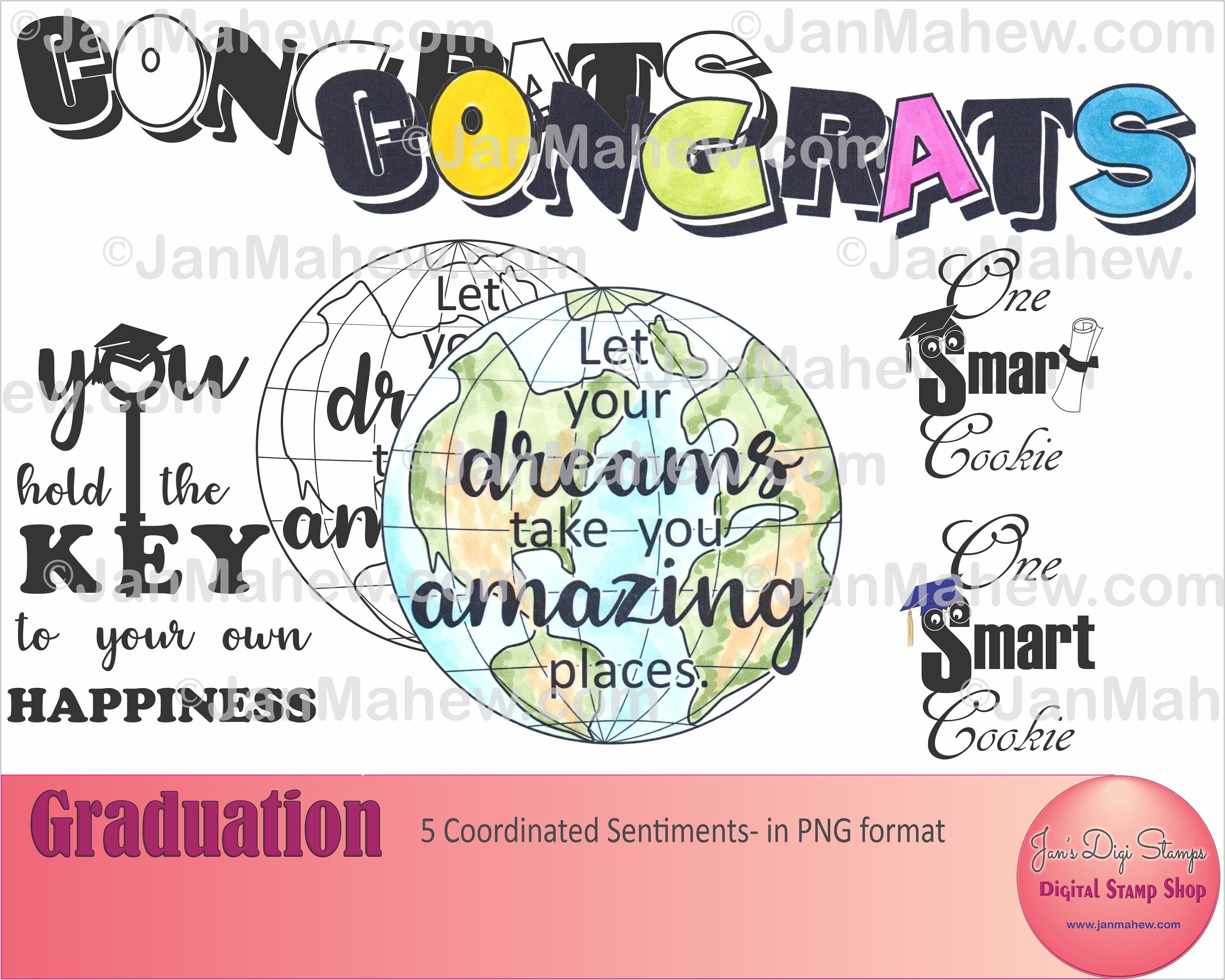 Graduation Digital Stamp Set Instant Digital Download | Etsy