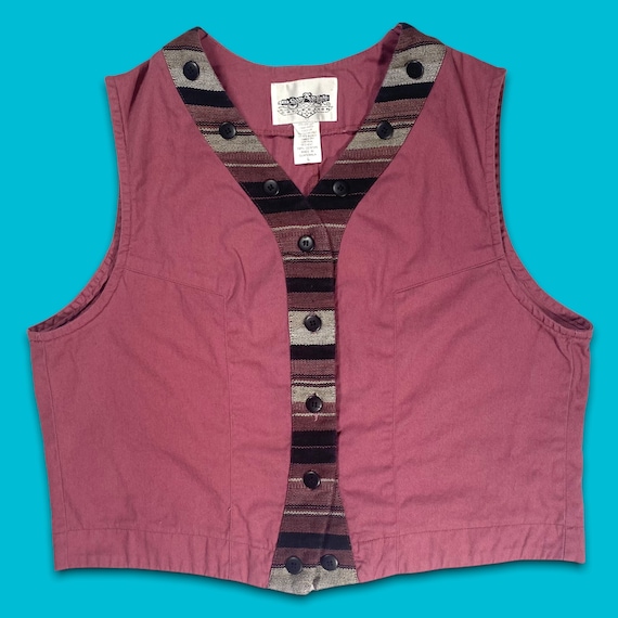 Vintage Pink Western Vest - Gem
