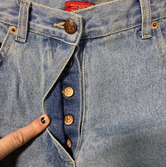 Vintage ESPIRIT Button-Fly Denim Shorts - Gem