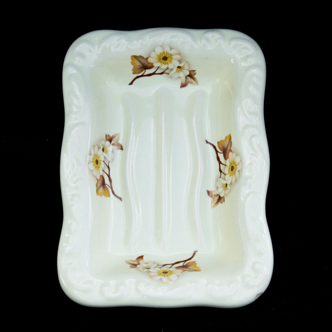 Vintage VB Athena Floral Soap Dish - Etsy