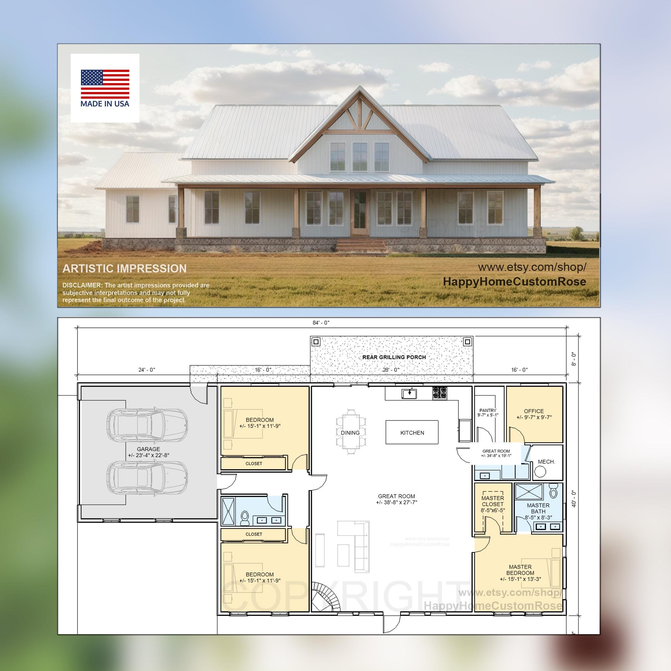 Rocky Ridge Barndominium Modern House Open Plan Design 84 X 40 - 3 Bed ...