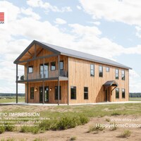 The MEADOW HOUSE | Architectural Barnhouse Plan, Remote Cabin Blueprint ...