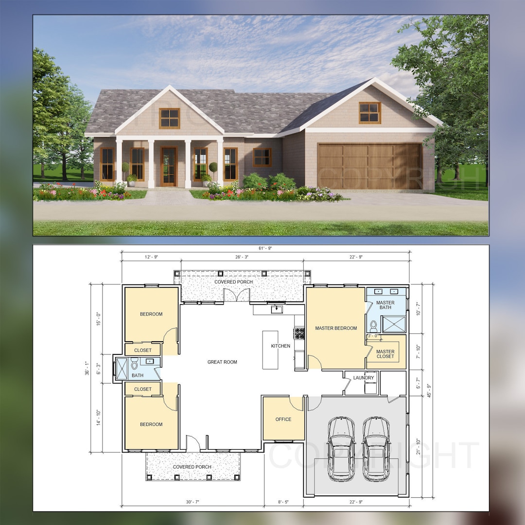 Cedar Shake Traditional House Plan Design - Modern Spacious - Double ...