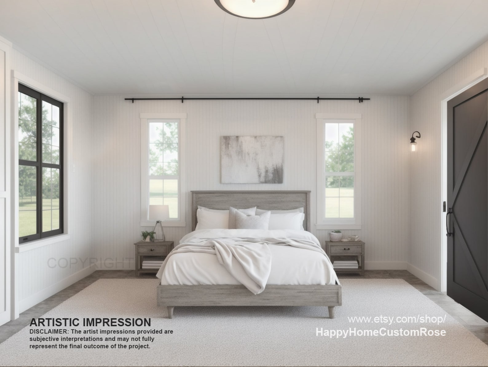 Cypress Barn Modern Ranch House - 82' X 35' House Plan Design - 3 Bed 2 ...