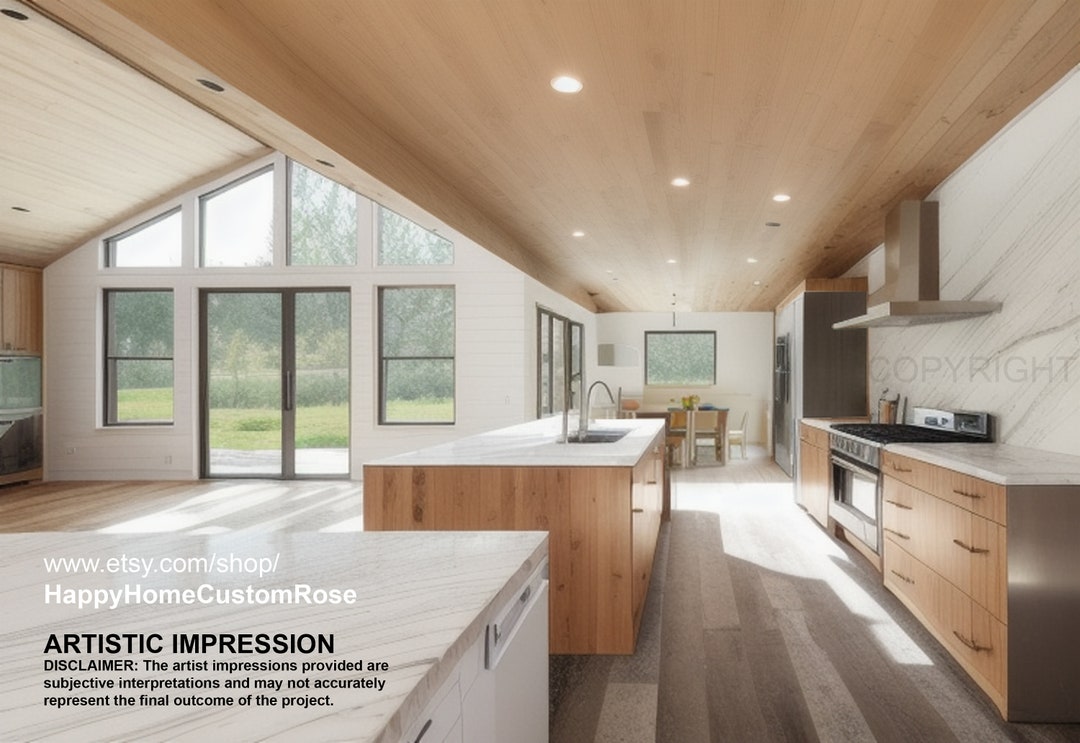 Riverside Farmhouse Modern House Open Plan Design 3 Bed 2.5 Bath 2 Car ...