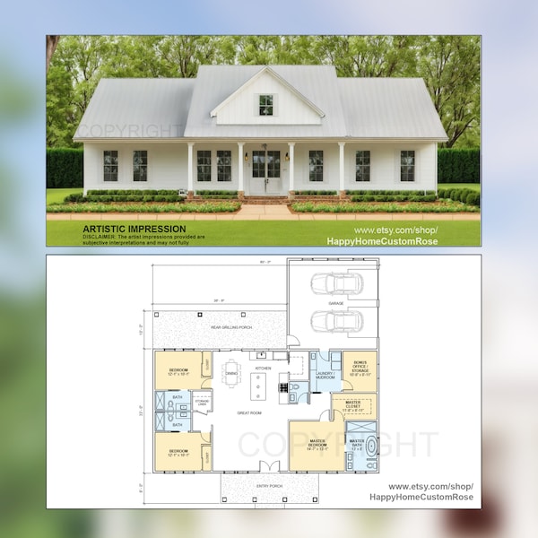 Harvest Farmstead Modern House Open Plan Design 60 X 30 3 Bed 2.5 Bath ...