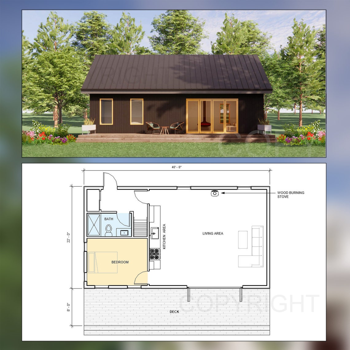Modern ADU Design - Minimal Scandavian Cabin 880 Square Feet - 2 Bed 1 ...