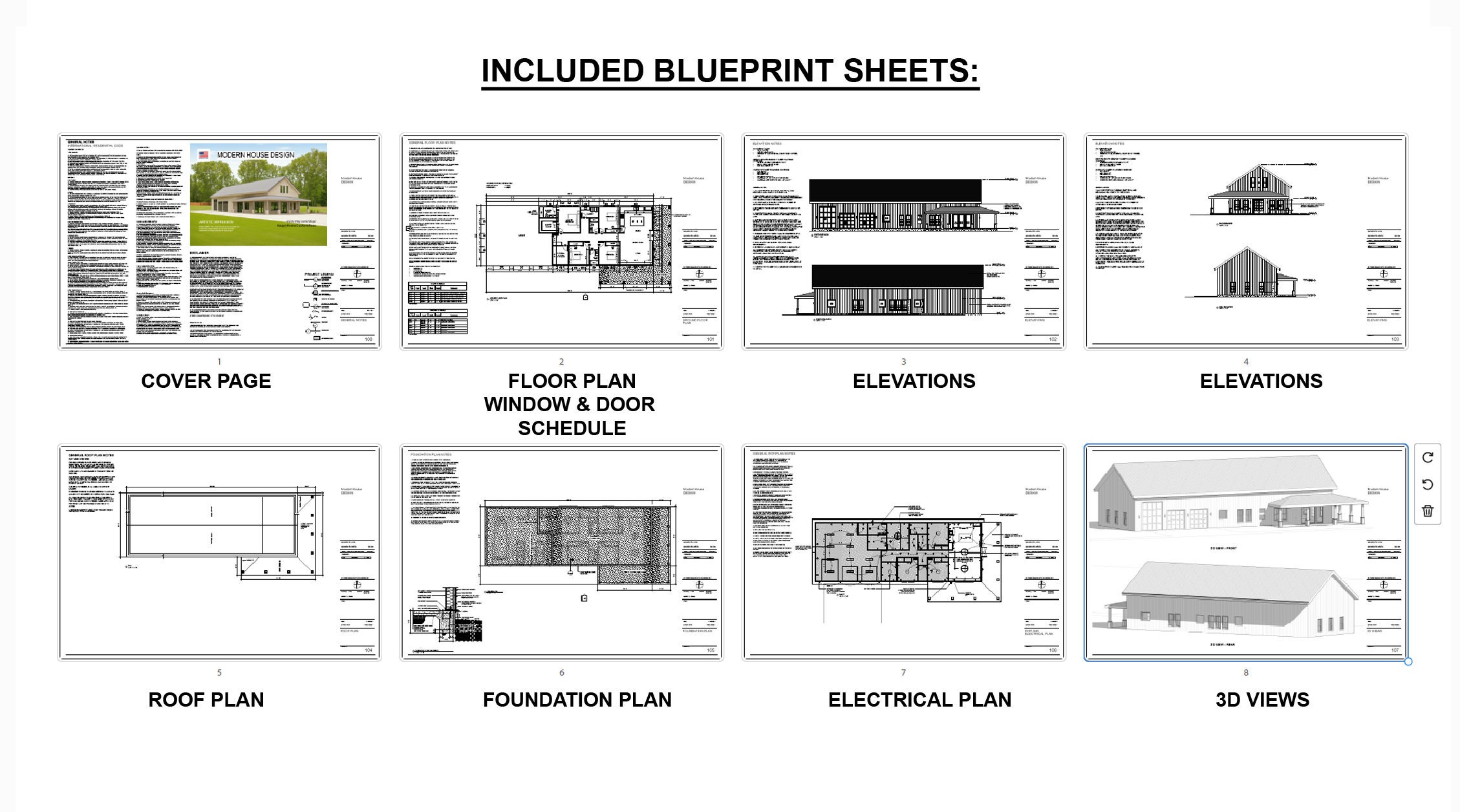 Modern Barndominium House Plan – 4 Bed, Open Plan (PDF Drawings) - Etsy UK