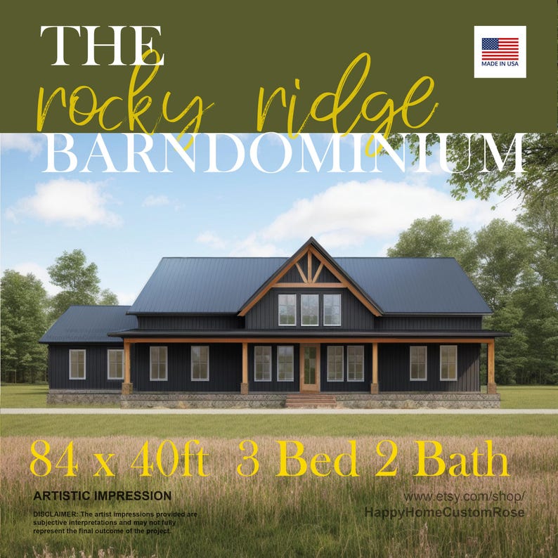 Rocky Ridge Barndominium Modern House Open Plan Design 84 X 40 - 3 Bed ...