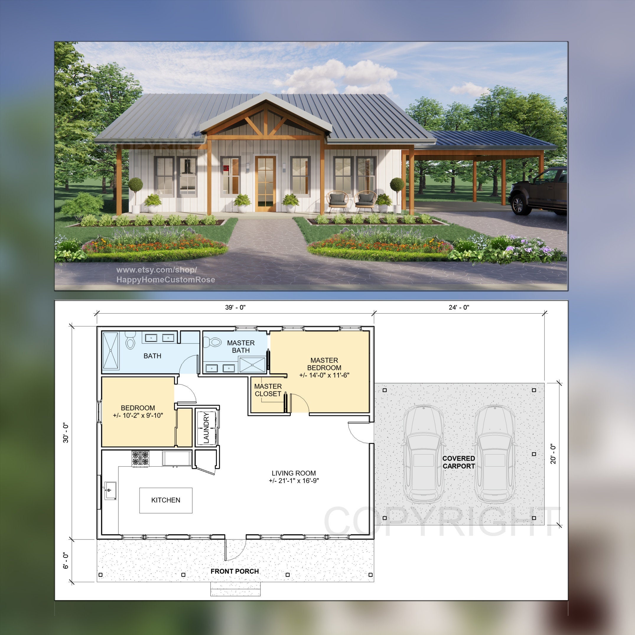 Idyllic Living Affordable Barndominium House Plans - Open Plan Design - 2 Bed 2 Bath 1170 Square ...