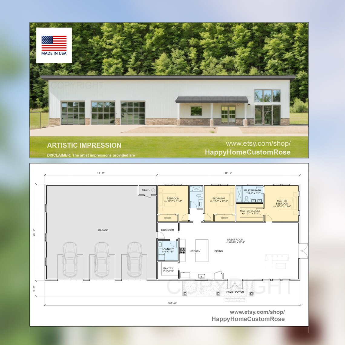 High Ridge Farmstead Modern House Open Plan Design 100 X 38 3 Bed 2 ...