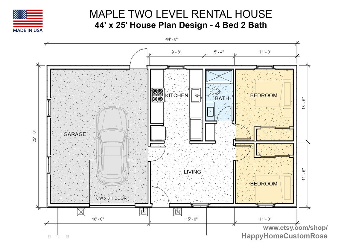Maple Two-level Duplex House Plan Design - 2200 SF - Modern Multifamily ...