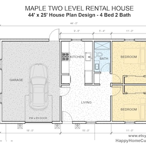 Maple Two-level Duplex House Plan Design - 2200 SF - Modern Multifamily ...