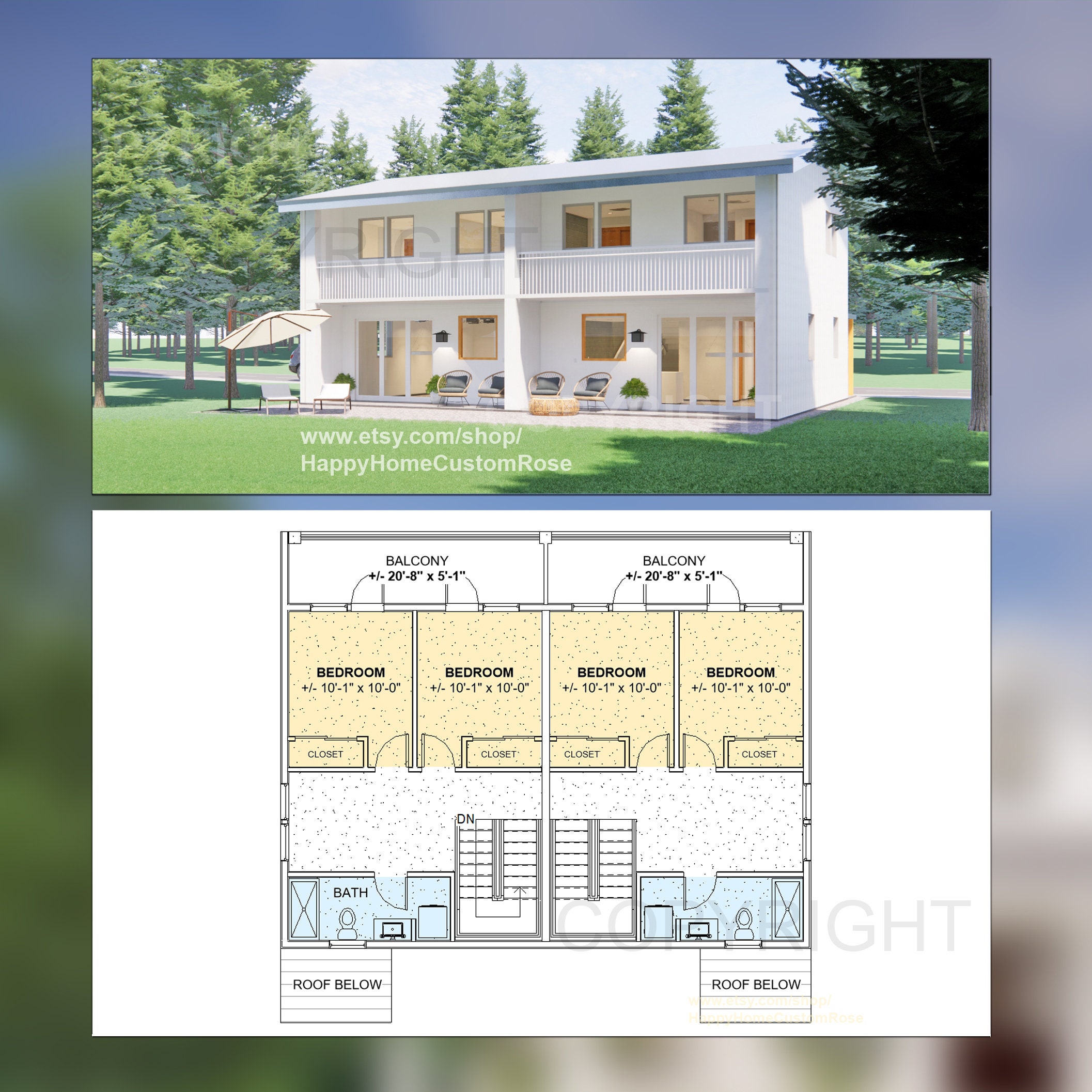 Twin Pines Two Level Duplex Investment Rental Plan - 2 Bed 1 Bath ...