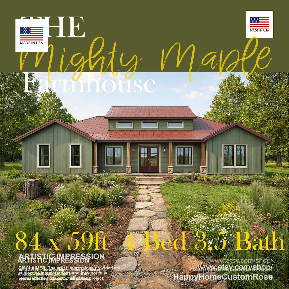 Mighty Maple Barndominium Modern House Open Plan Design 84 X 59 - 4 Bed ...