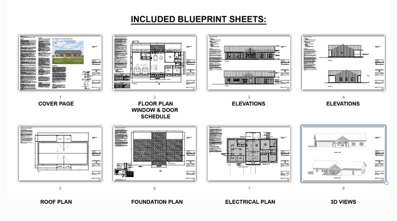 White Oak Modern Custom Barndominium - 84' X 38' House Plan Design - 3 ...