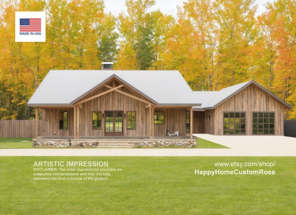 Harvest Farmstead Modern House Open Plan Design 60 X 30 3 Bed 2.5 Bath ...