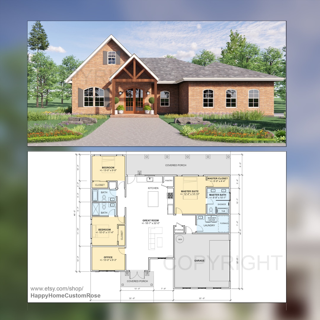 Brick Lane Farmstead Modern House Open Plan Design 55 X 46 - 3 Bed 3 ...