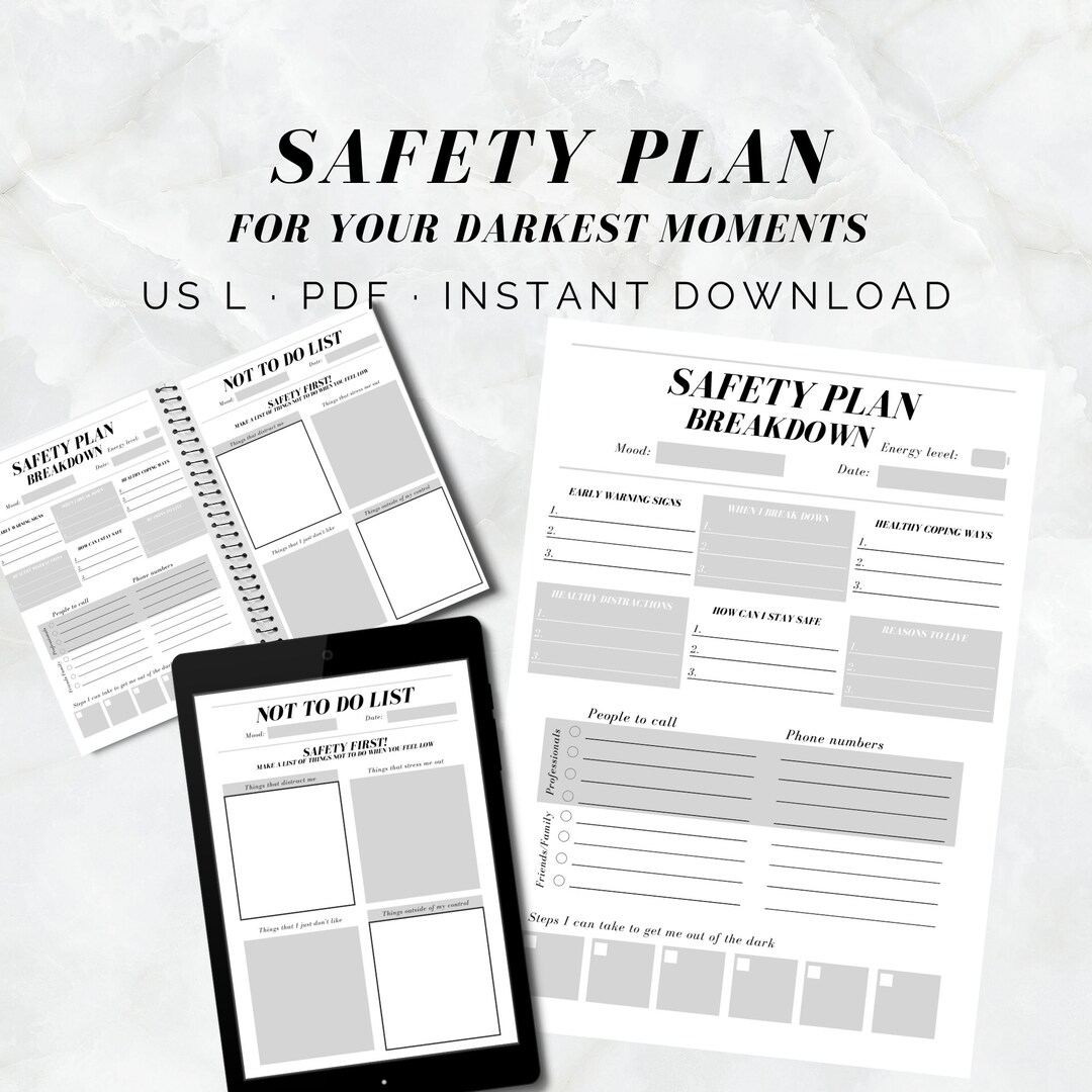Suicide Prevention: Safety Plan and Crisis Plan Printable Therapy ...