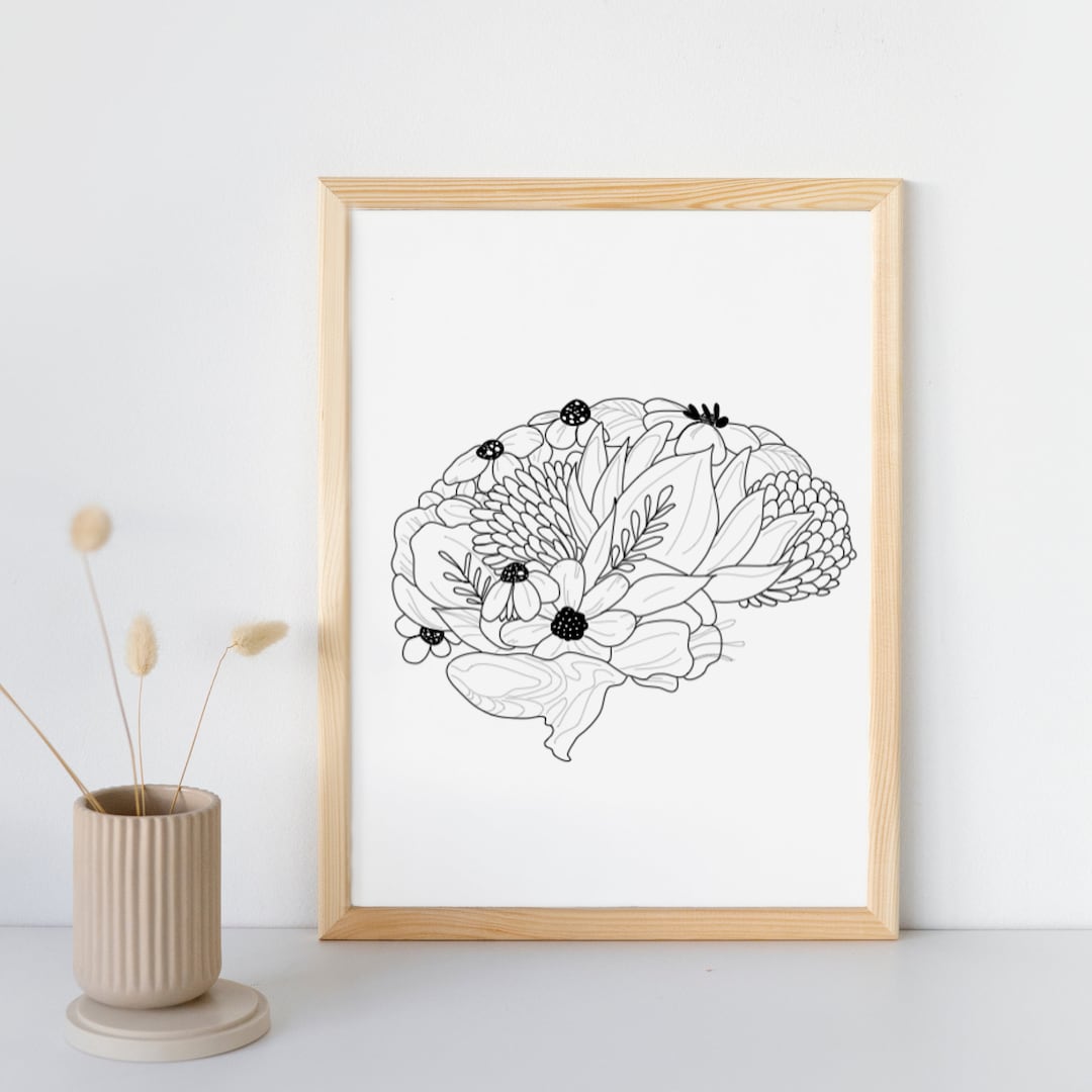 Psychology Brain Art Print CBT, Anxiety, Trauma and Depression Therapy ...