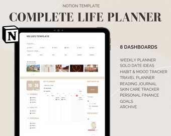 Notion Template Life Planner Notion Dashboard Notion - Etsy
