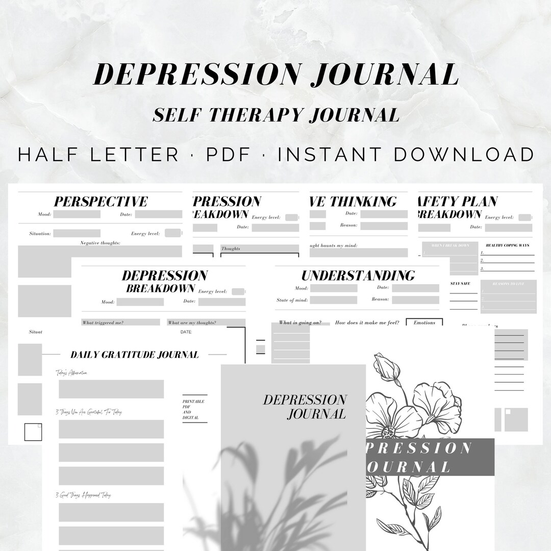 Depression Journal Printable Depression Symptoms Tracker, Copings ...