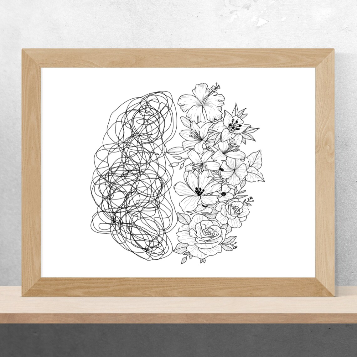 Psychology Brain Art Print CBT Anxiety Trauma and - Etsy