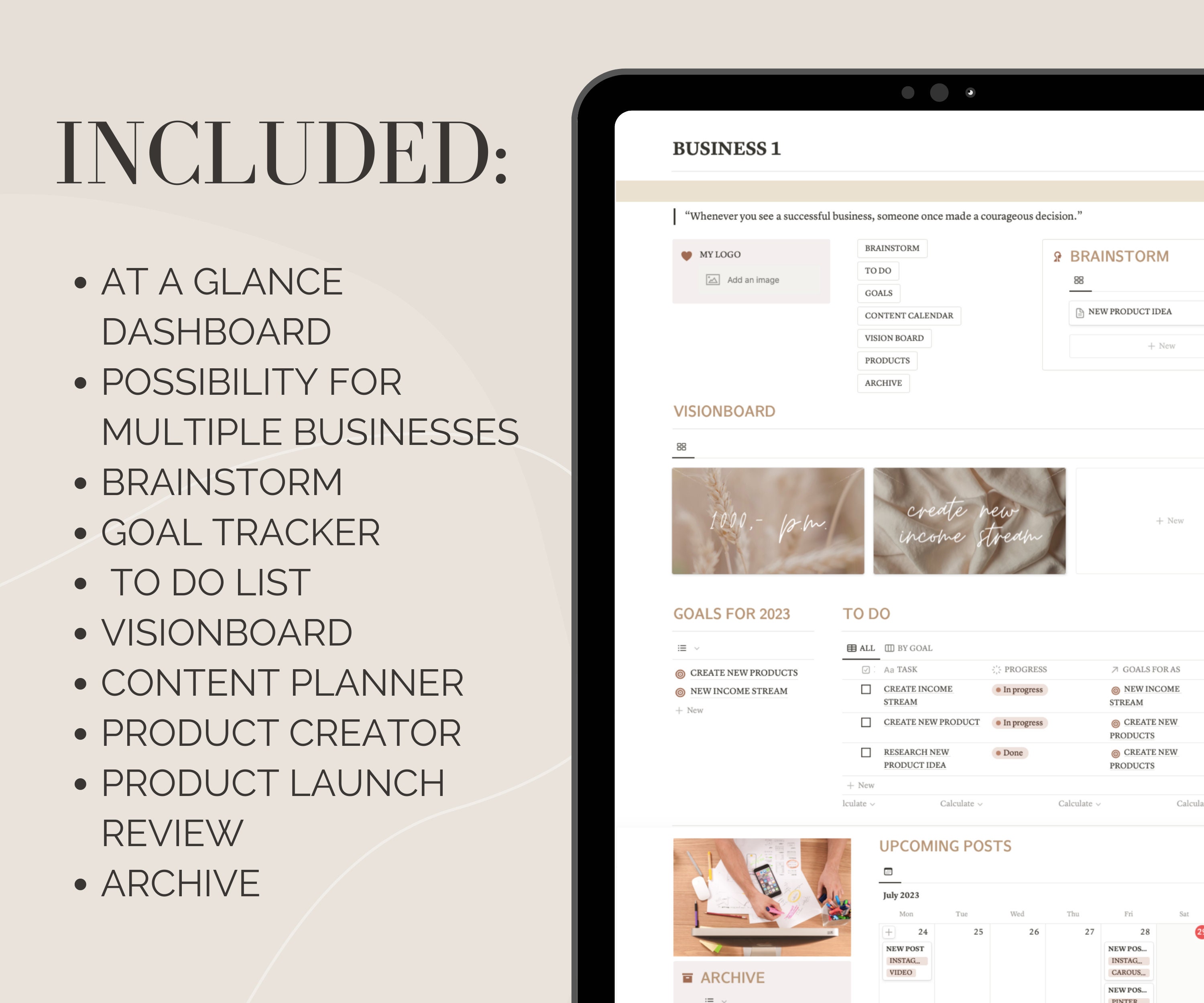 Notion Template for Small Business Notion Dashboard, Notion Planner ...