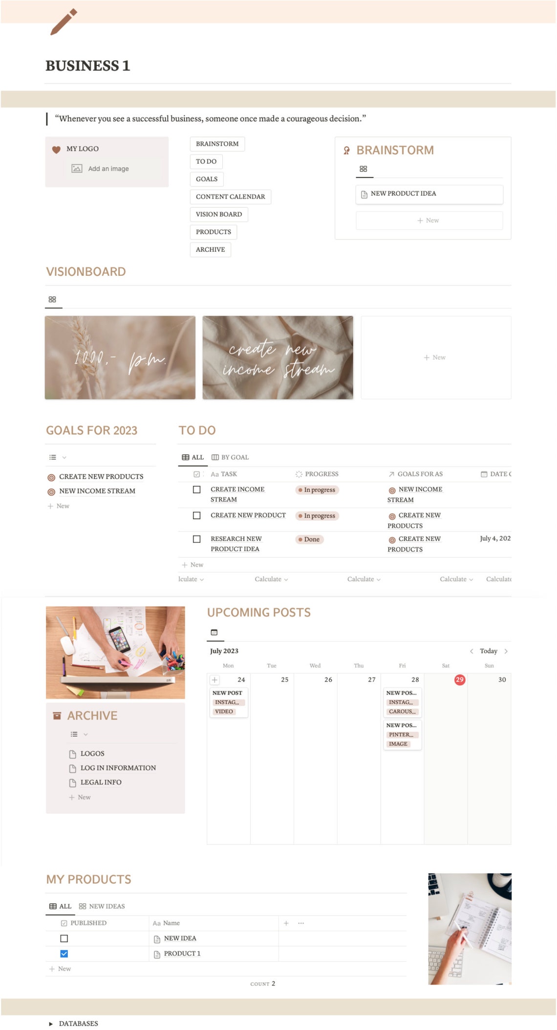 Notion Template for Small Business Notion Dashboard, Notion Planner ...