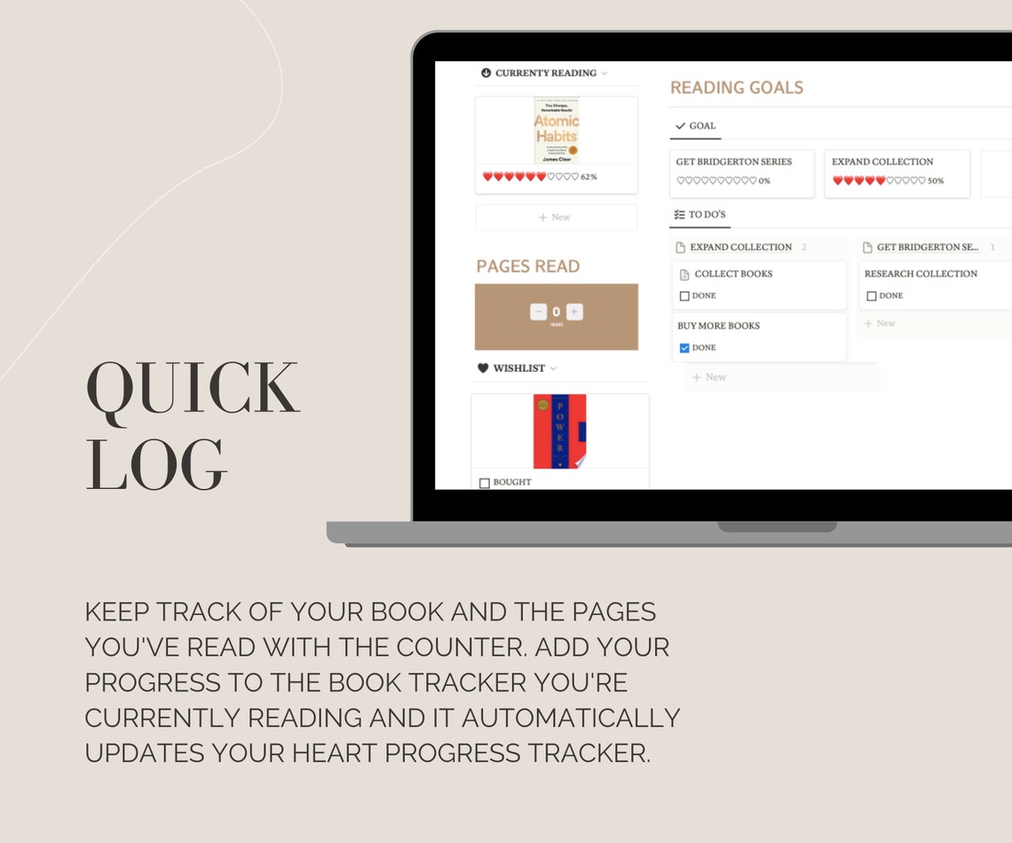 Ultimate Reading Journal Notion Template Digital Reading Journal, Reading Log, Notion Dashboard ...
