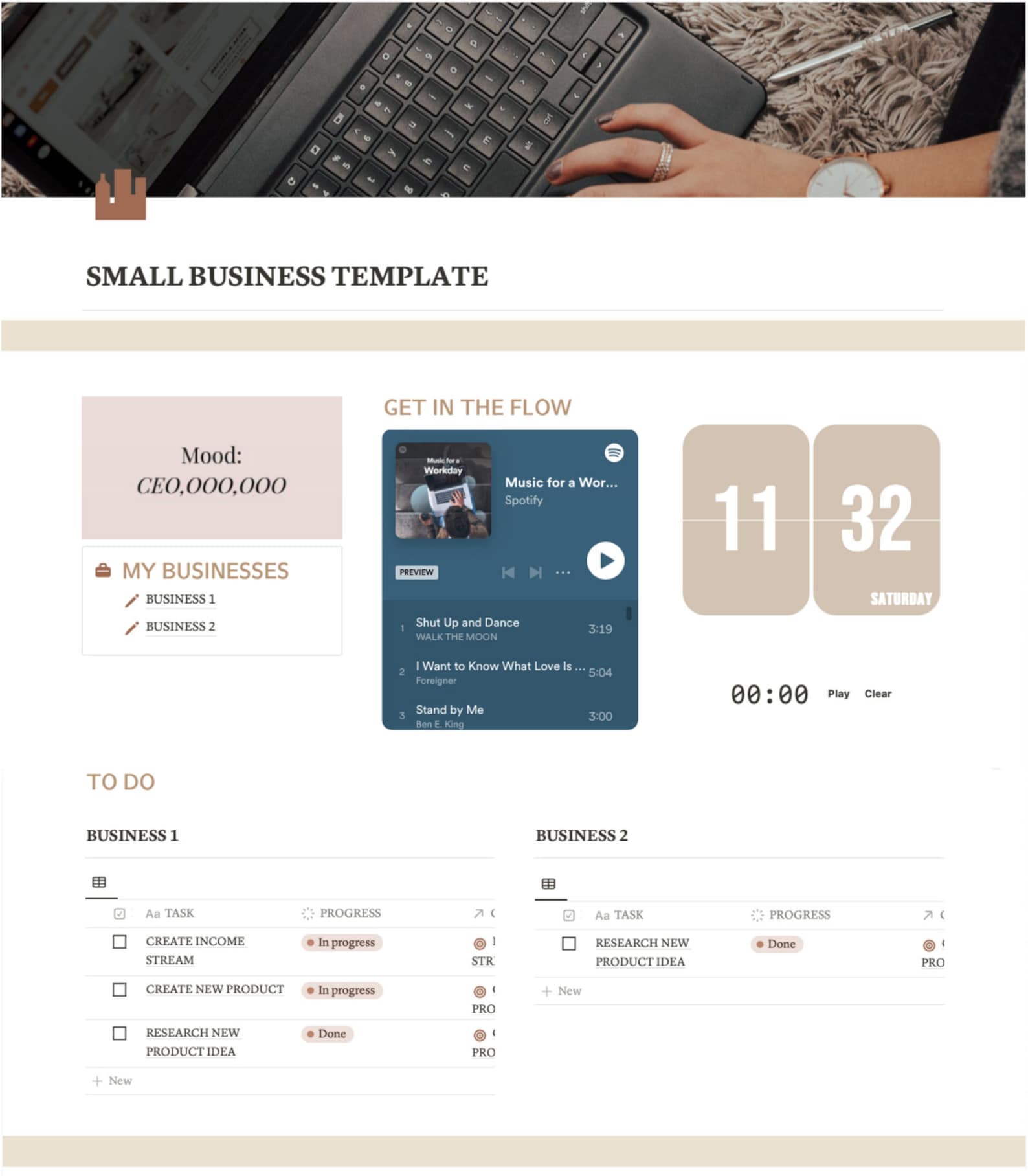 Notion Template for Small Business Notion Dashboard, Notion Planner ...