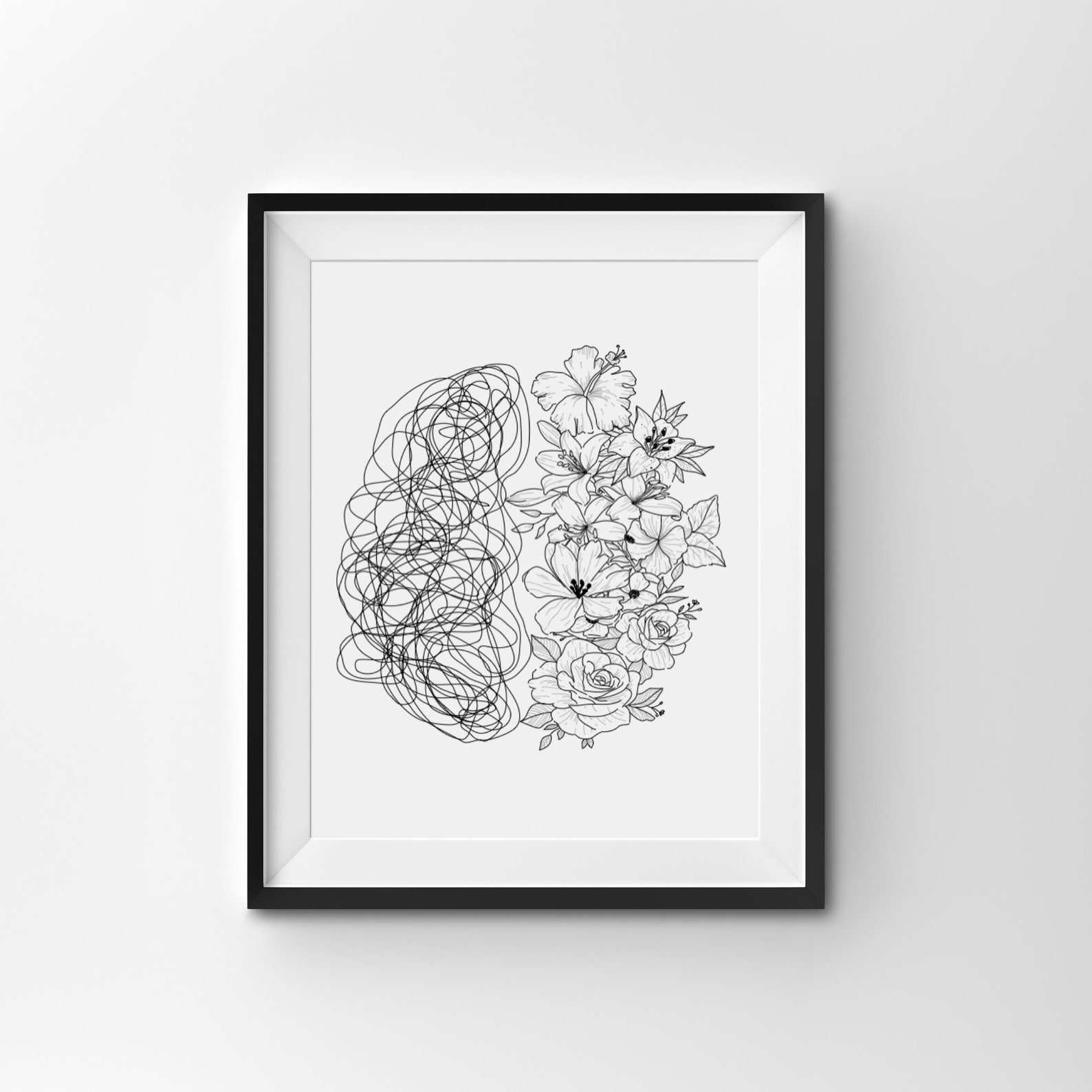 Psychology Brain Art Print CBT Anxiety Trauma and - Etsy